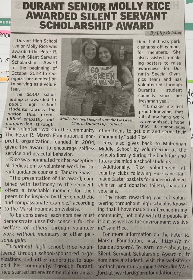 Molly Rice – Durant HS Plant City, FL | Jim Warford